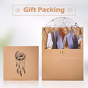 Boho Feather Baby Mobile for Crib, Bohemian Nursery Gender Neutral Wall Hanging Decor, Large Dream Catcher Ornament Hanger Gift for Kids Girl Boy Ceiling Children Teen Bedroom Outdoor Christmas Gift