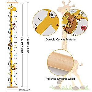Outivity Baby Growth Height Chart, Hanging Ruler Wall Decals for Kids Boys Girls, Canvas and Wood Removable Measure Wall Ruler for Children