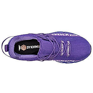 DYKHMILY Steel Toe Shoes for Women Lightweight Cushion Safety Sneakers Slip Resistant Breathable Indestructible Work Shoes Safety Toe Tennis Shoe(8.5,Purple,D91823)
