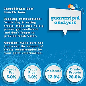 Jack&Pup Knuckle Dog Bones for Aggressive Chewers | Roasted Beef Dog Bones for Large Dogs | Large Meaty Dog Treats - All Natural Gourmet Dog Treat Chews (4 Pack)