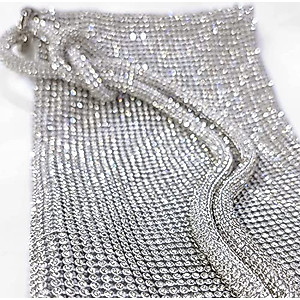 TIAMID Handbag luxury Rhinestone Hobo Bag for Women Evening Purse Silver Diamond Purses Prom bags out of Club (Silver)