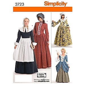 Simplicity Historical Dresses Sewing Pattern Costumes for Women by Andrea Schewe, Sizes 14-16-18-20-22