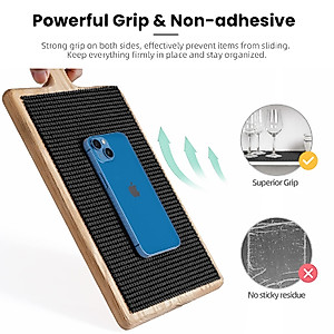 BAGAIL Drawer Liner, 12 in X 10 Ft Non-Adhesive Shelf Liners for Kitchen Cabinets, Thick Strong Grip Liners for Desk, Shelves, Bathroom Drawers, Cabinet Protection - Black