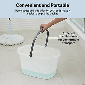 Casabella Plastic Rectangular Cleaning Bucket with Handle, Clear, 4 Gallon