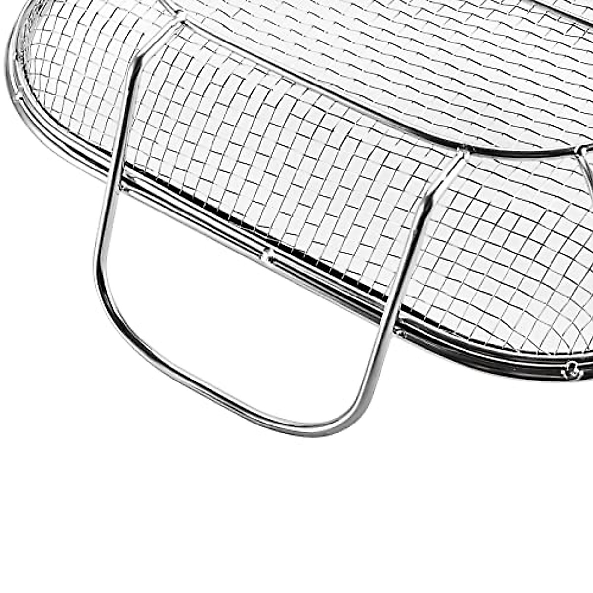 WUWEOT Grill Basket, Vegetable Barbecue Basket, 15" x 11" Stainless Steel Square Wire Mesh Grilling Basket Roasting Pan with Two Handles for Vegetables, Chicken, Meats and Fish