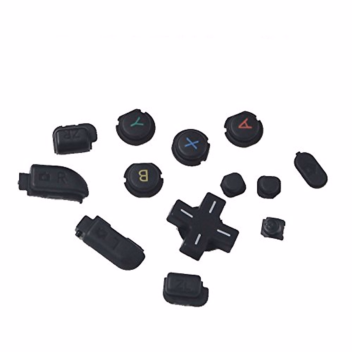 (Black) Replacement L R ZR ZL Button Full Buttons Kit D Pad ABXY Home Power for Nintendo New 3DS XL New 3DS LL