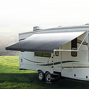 RecPro RV Awning Fabric Replacement | Width Options from 8 Feet to 22 Feet | Variety of Color Options | 8' (96") Length RV Awning Replacement | Premium Vinyl (18' - Actual Width 17' 1", Gray Fade)