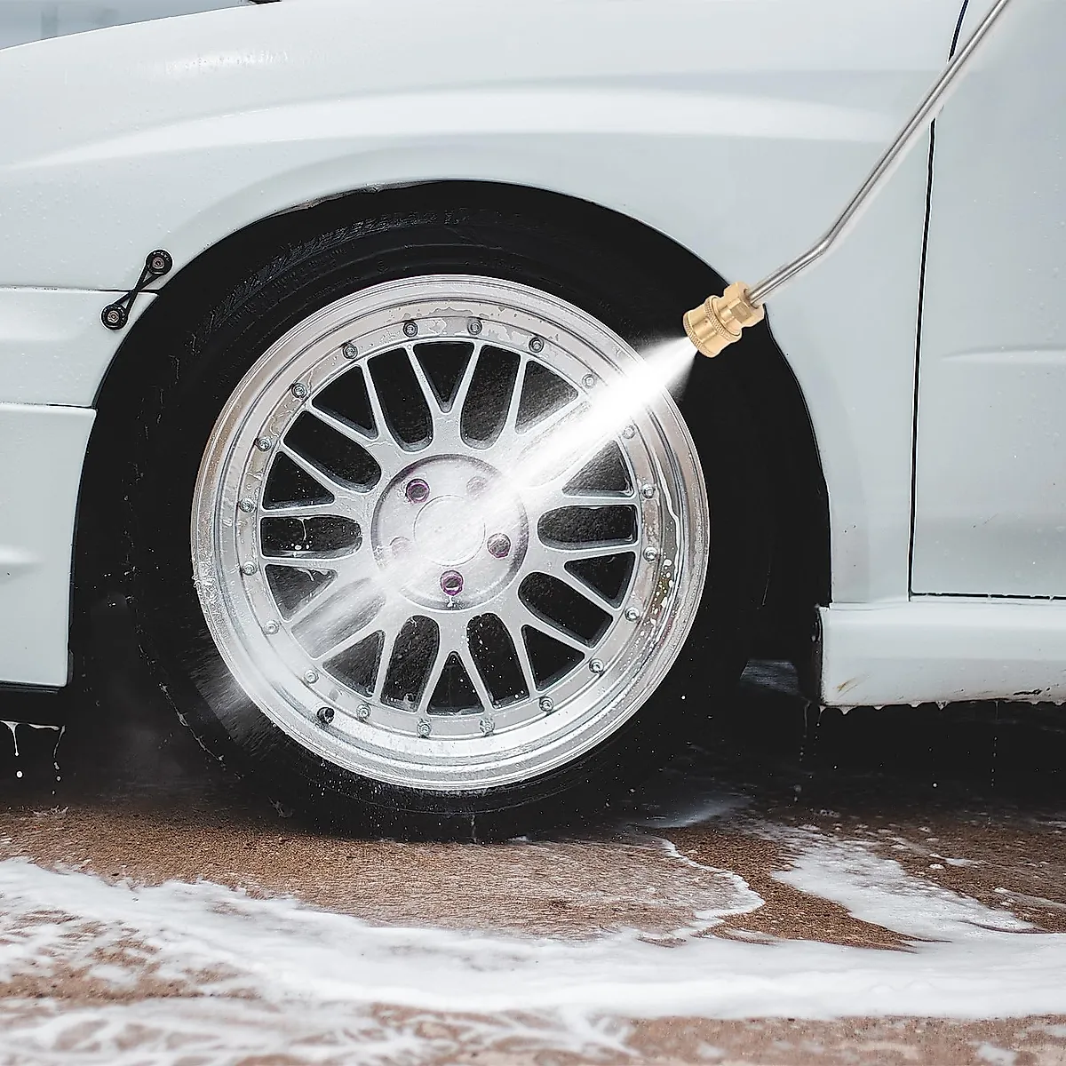 Yardenfun Curved High Pressure Washer Extension Lance Bar with Quick Car and Home Cleaning for Agricultural Irrigation and Gutter Cleaning