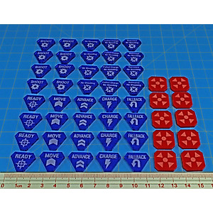 LITKO Combat Token Set | Compatible with Warhammer: Kill Team | 50 Pack (Translucent Blue)