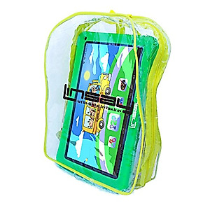 LINSAY 10.1" Quad Core 2GB RAM 32GB Android 11 Tablet with Green Kids Defender Case and Backpack