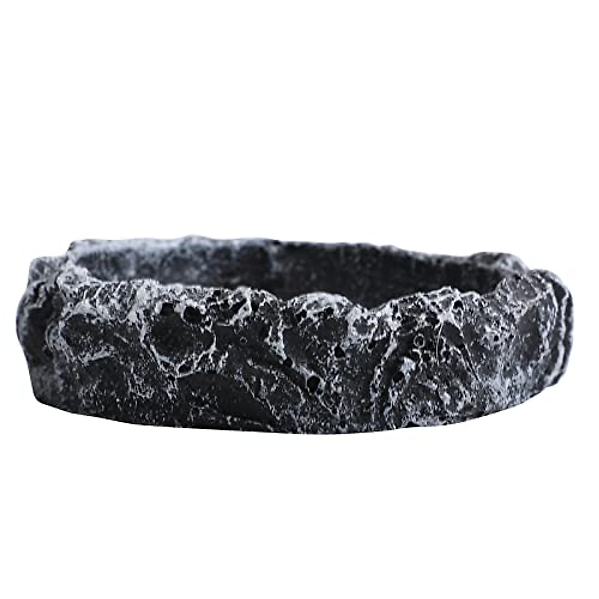 Set of 2 Slate Reptile Basking Rock Platform, Reptile Feeding Water Dish Food Bowl