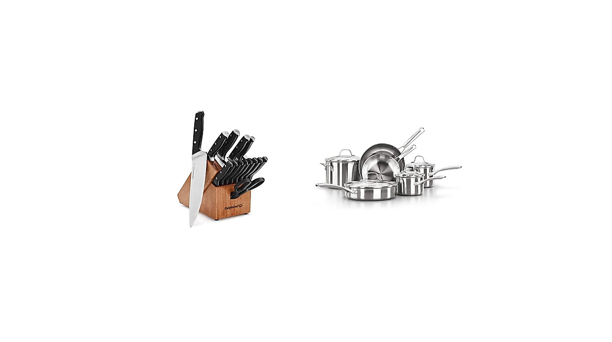 Calphalon Self-Sharpening Knife Set & Cookware - 15-Piece