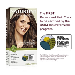 Naturtint 5G Light Golden Chestnut Permanent Hair Color (Pack of 6), Ammonia Free, Vegan, Cruelty Free, up to 100% Gray Coverage, Long Lasting Results (Packaging may vary)