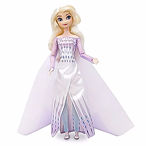 Disney Store Official Princess Elsa Classic Doll for Kids, Frozen 2, 11½ Inches, Includes Golden Brush with Molded Details, Fully Posable Toy in Satin Dress - Suitable for Ages 3+ Toy Figure