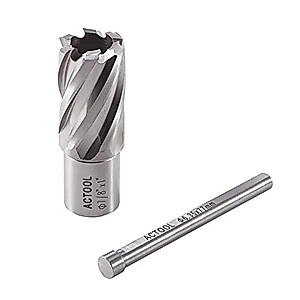 ACTOOL 7/8" Diameter × 1" Depth of Cut HSS ANNULAR Cutter with 3/4'' Weldon Shank