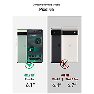 Poetic Revolution Series Case for Google Pixel 6A 5G, Built-in Screen Protector Work with Fingerprint ID, Full Body Rugged Shockproof Protective Cover Case with Kickstand, Maroon Red