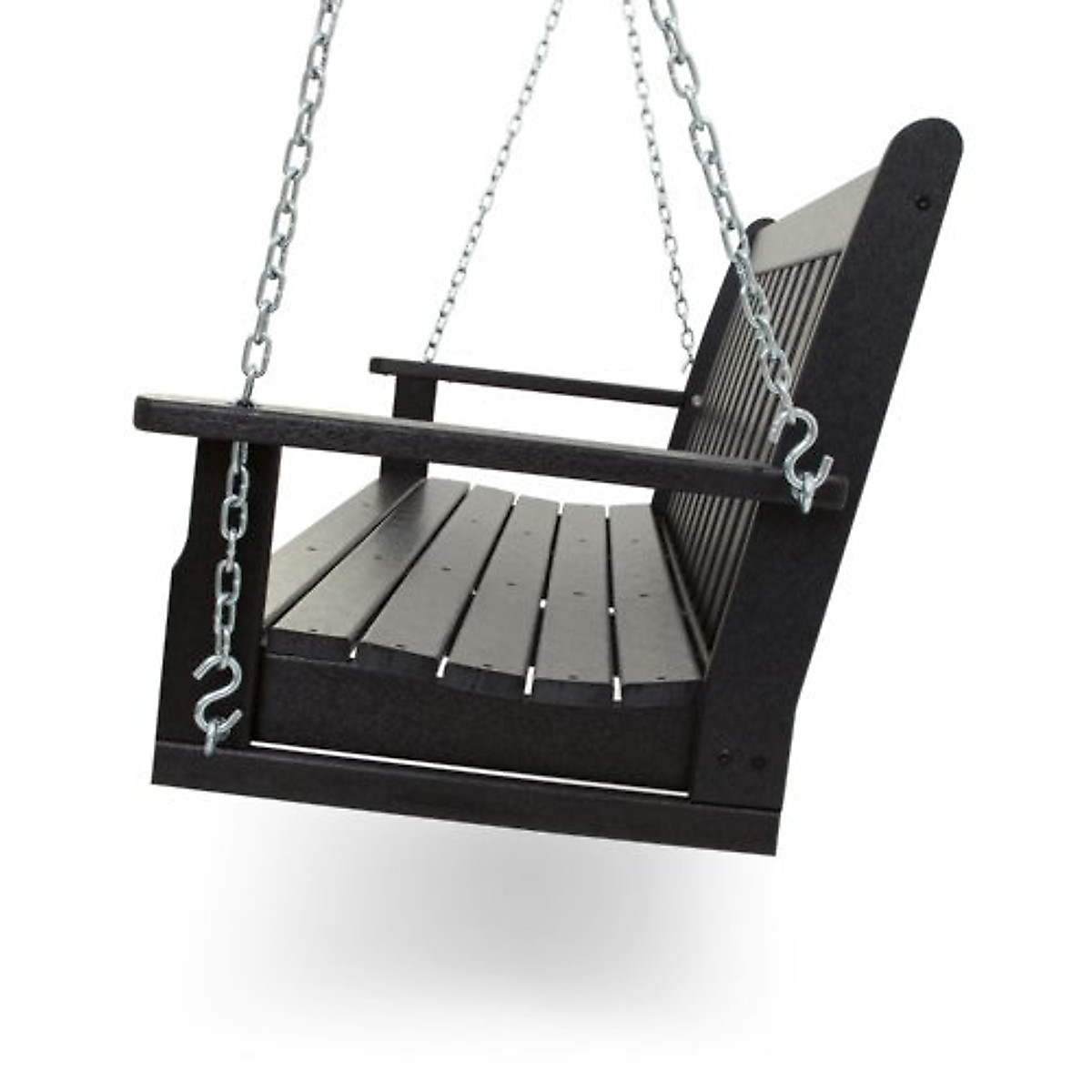 POLYWOOD GNS60BL Vineyard 60" Outdoor Swing, Black