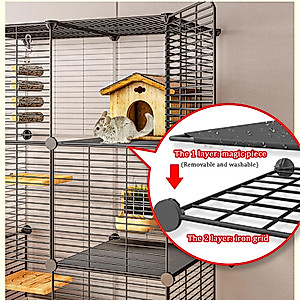 Rat Cage, Guinea Pig Cages, Chinchilla Cage Pet Cages Small Animal Playpen for Indoor Outdoor Use, Expandable Small Animal Playpen Indoor Rabbit Hedgehog Chinchilla Cage Diy Metal Grids ( Size : 5pcs-