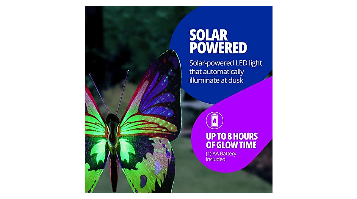 Vibrant Solar Butterfly Garden Lights Set of 3