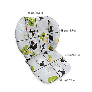Twoworld High Chair Cushion, Large Thickening Baby High Chair Seat Cushion Liner Mat Pad Cover Breathable(Grey Sheep)