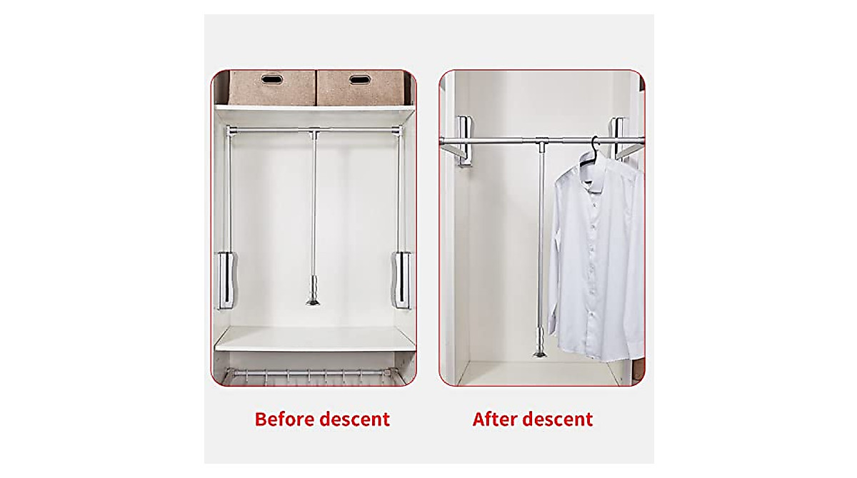 Adjustable Pull Down Closet Rods for Smart Storage