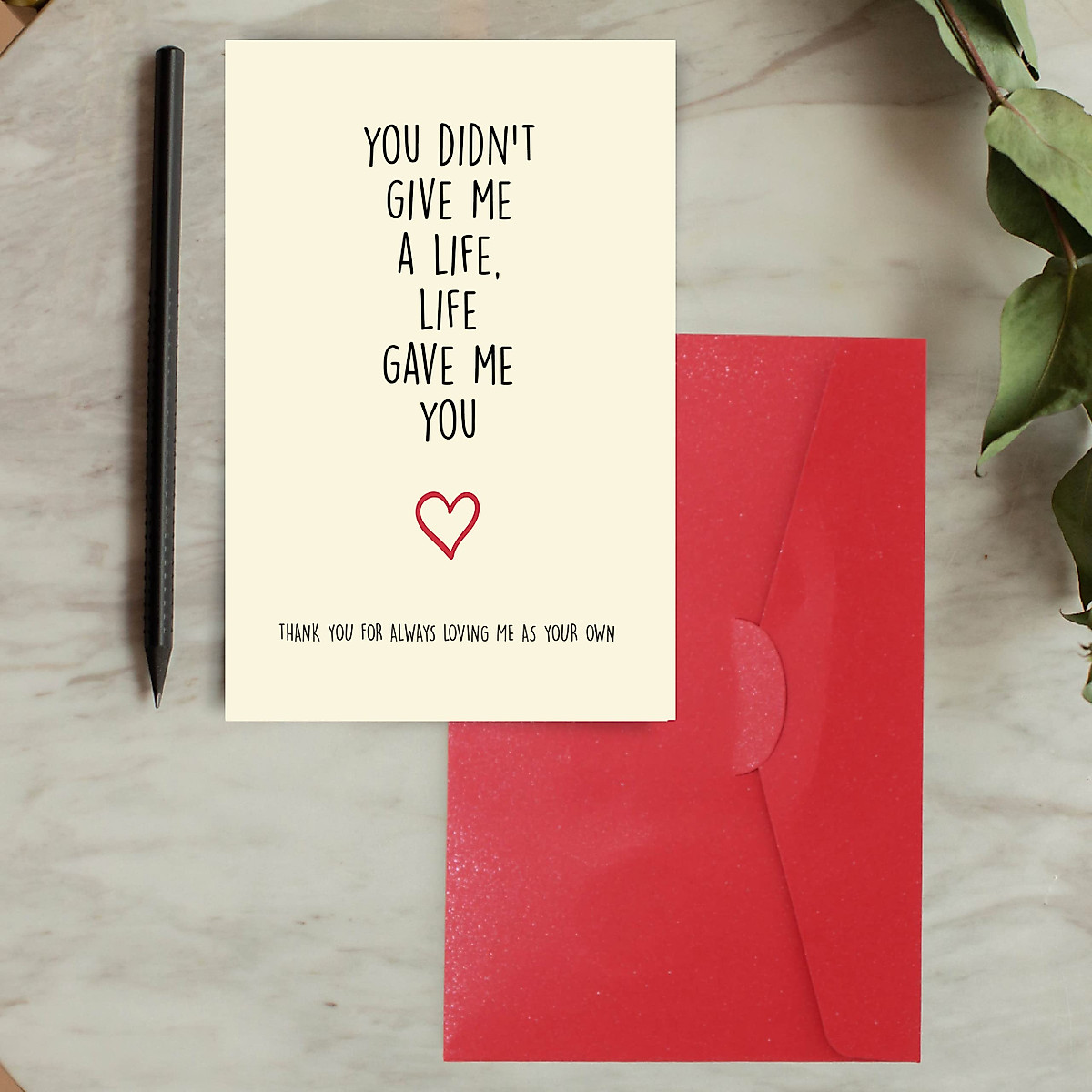 Cheerin Greeting Card with Envelope - Sweetest Day Card for Parents - Appreciation Card for Mom Dad - Thank You Card for Stepmom and Stepdad