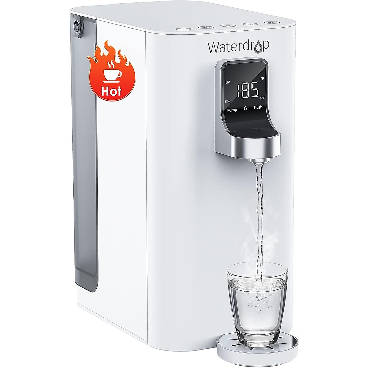 Waterdrop K19-H Countertop Reverse Osmosis System, Instant Hot Water Dispenser, Reverse Osmosis Water Filter Countertop, 3:1 Pure to Drain, 4 Temperature Options, No Installation