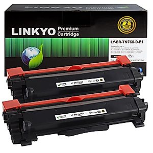 LINKYO Compatible Toner Cartridge Replacement for Brother TN760 TN-760 High Yield TN-730 (2-Pack, Design P1)