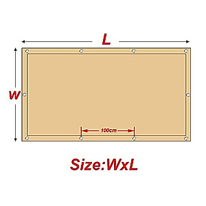 ALBN Balcony Privacy Screen Windshield Sunshade with Rope and Cable Ties, 100% HDPE Garden Balcony Cover, 48 Sizes (Color : Beige, Size : 90x270cm)