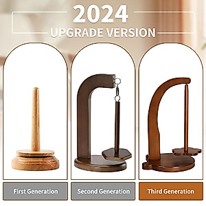 HanaWood Yarn Holder for Knitting and Crocheting,Crochet Gift for Knitting Lovers,Wooden Yarn Spinner for Crocheting，yarn ball holder for knitting