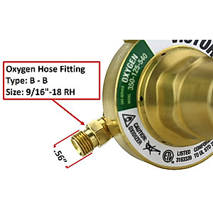 VICTOR Heavy Duty Oxygen Regulator Model: 350-125-540 - Delivery Rate: 5-125 psi - CGA-540 - Full Brass - Genuine Victor