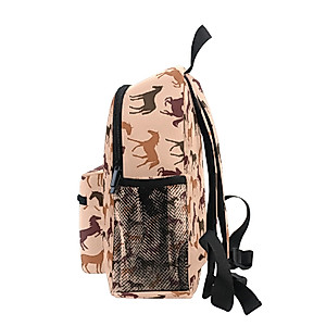 OREZI Cute Kids Backpack, Horse Seamless Pattern Toddler Schoolbag Preschool Bag Travel Bacpack for Little Boy Girl