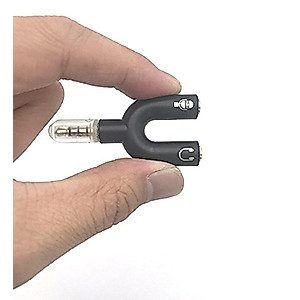 Wakaka 2 Pack 3.5mm Audio Jack to Headphone Microphone 2 Way U Splitter Converter Adaptor for All of 3.5mm Jack Devices, Black and White