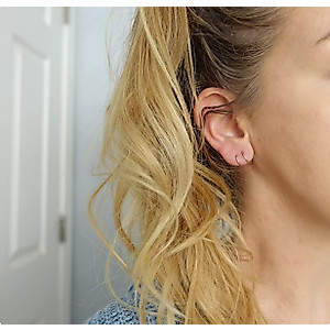 Double Hoop Earrings for Single Piercing, 3 Pairs 316L Surgical Steel Spiral Twist Illusion Lobe Cartilage Helix Hoop Earring Double Hoop Earrings for One Hole