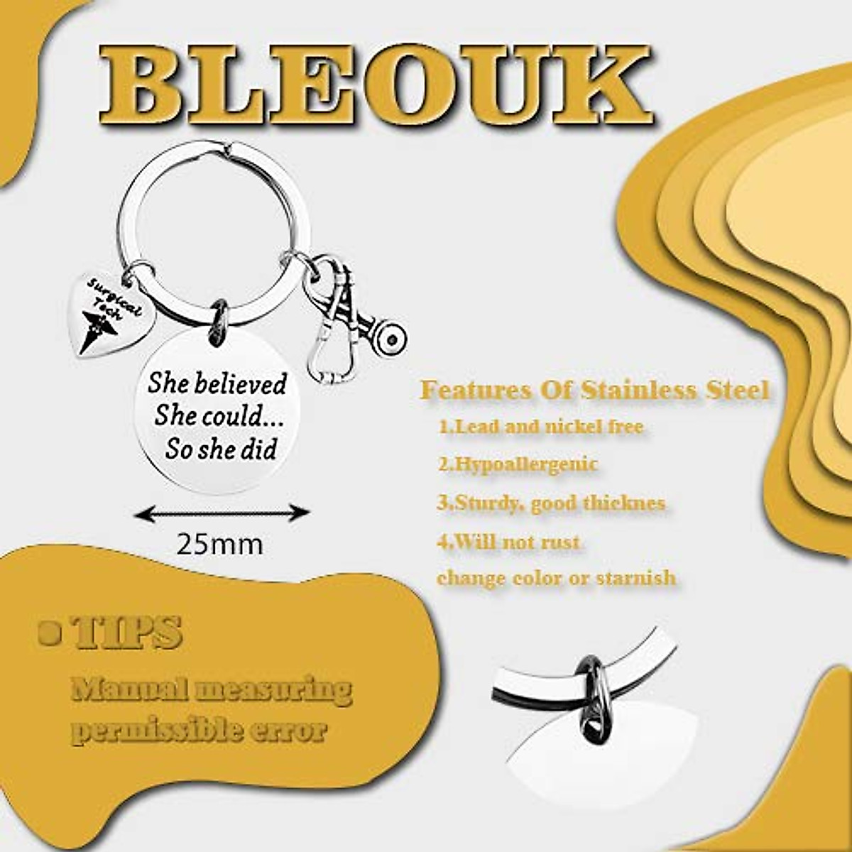 BLEOUK Surgical Tech Gift She Believed She Could So She Did Surgical Tech Inspirational Gift (Surgical Tech)