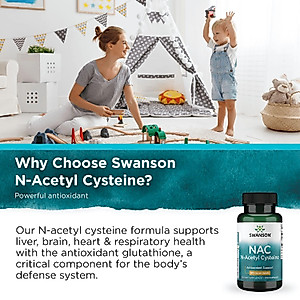 Swanson Premium Brand NAC N-Acetyl Cysteine - 600 mg, 100 Capsules - Antioxidant and Cellular Health Support Supplement