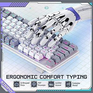 Wireless Mechanical Keyboard, Triple Mode 2.4G/USB-C/Bluetooth Gaming Keyboard, 104 Keys Programmable, Customize RGB Backlit, Red Switch, Bicolor PBT Keycaps, Rechargeable Wired Keyboard for Laptop PC