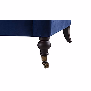 Jennifer Taylor Home Xander Tufted Sofa Metal Casters, Navy Blue