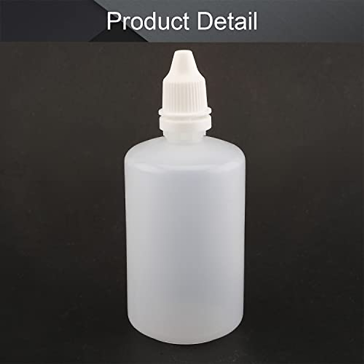 Othmro 3.3oz PE Lab Eye Plastic Dropper Bottles 3pcs, 100ml Squeezable Eye Liquid Dropper Thin Mouth Via of Liquid Sample Seal Storage Bottle with Childproof White Cap