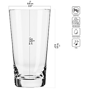 Krosno Wheat Beer Glasses | Set of 6 | 17.9 oz | Pure Collection | Perfect for Home, Restaurants and Parties | Dishwasher Safe