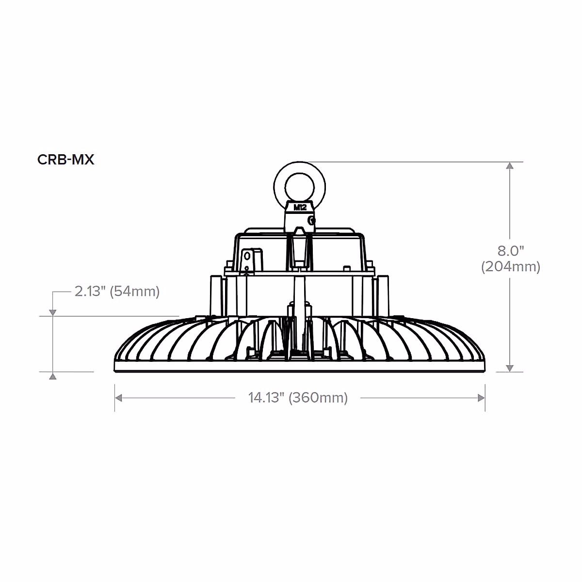 Hubbell Columbia Lighting CRB-40MX-EDU Wet Location LED High Bay, UFO LED Light, 4000K, 34000 lumens, 243 watts, HID replacelent, 0-10V dimming