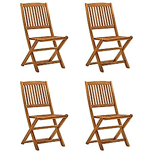 vidaXL Folding Garden Chairs 4 pcs Solid Eucalyptus Wood