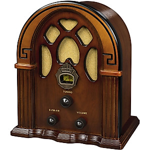 Crosley CR31D-WA Companion Retro AM/FM Tabletop Radio with Bluetooth Receiver, Walnut