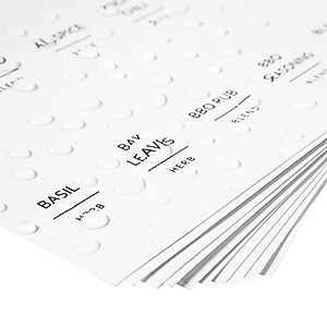 Talented Kitchen 140 Spice Labels Stickers, Preprinted White Minimalist Spice Jar Labels for Herbs Seasonings, Kitchen Spice Rack Pantry Organization, Black Text (Water Resistant)