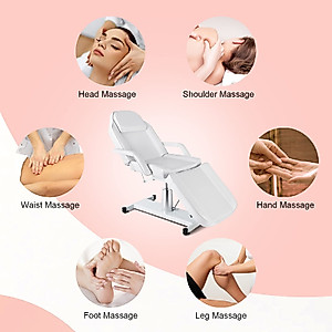 Artist hand Hydraulic Facial Table Tattoo Chair Massage Bed Adjustable Professional for Esthetician Beauty Spa Lash Bed for Eyelash Extensions Salon Equipment Barber Chair Salon Chair (White)
