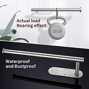 Paper Towel Holder, Drilling Under Cabinet Kitchen, 13.2 inch Stainless Steel Paper Towel Roll Rack, Towel Roll Hanger for Bathroom (Silver)