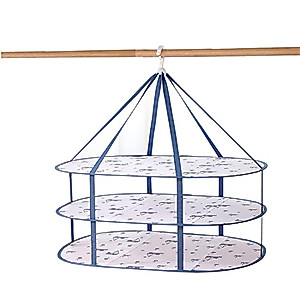 Fashion & Lifestyle Large Size Sweater Hanging Dryer, 3 Tier Folding Drying Rack, Lay Flat to Dry Mesh Clothes Hanger for Sweater, Delicates and Swimsuit 30.3" L x 24" W x 31 "H (1 pcs)