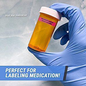 600 Bloodwork Required - 2 Packs of 300 Labels, 0.38 x 1.63 Inch Medication Prescription Stickers Bloodwork Required Before Next Refill Veterinary Pharmacies Health Care Rx Labels Sticker, Pink