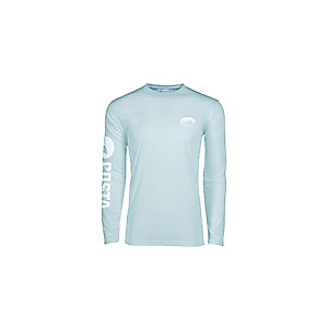 Costa Del Mar Tech Crew Performance Long Sleeve Shirt, Arctic Blue, Large