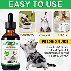 Bivinke Constipation Relief for Cat, Cat Laxative Constipation Relief, Cat Constipation Relief, Anti Diarrhea for Pet,100% Natural Cat Laxative with 6 Probiotics Cat Stool Softener - 2 fl oz (1)